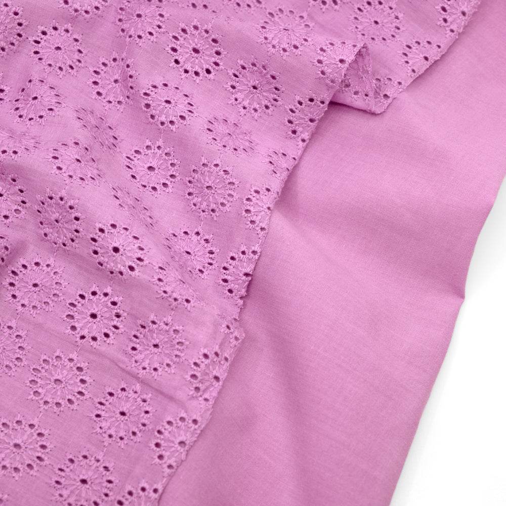 Dandelion Burst Cotton Eyelet - Pale Dahlia | Blackbird Fabrics