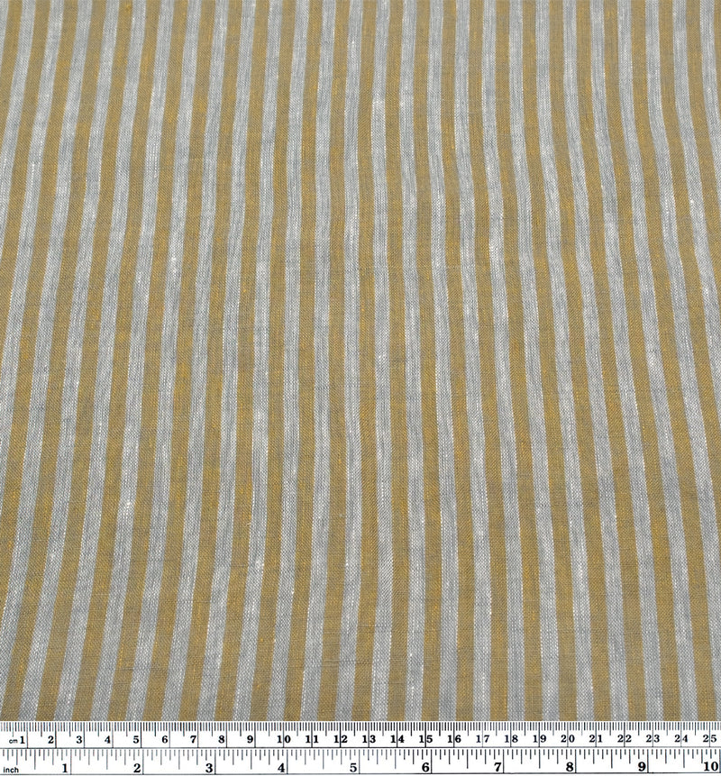 Carnival Stripe Washed Linen - Pale Mist | Blackbird Fabrics