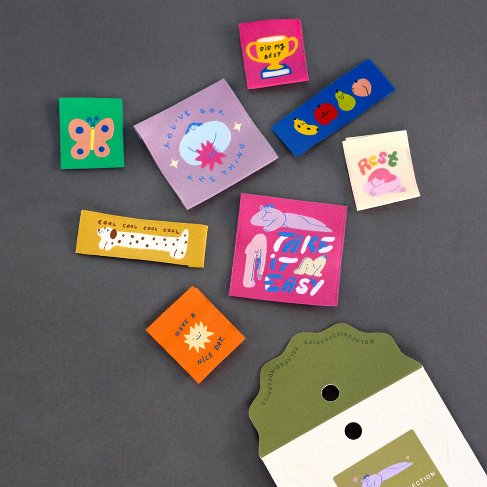 BF x Alex Smyth - Self Care Label Multipack - Pack of 8 | Blackbird Fabrics