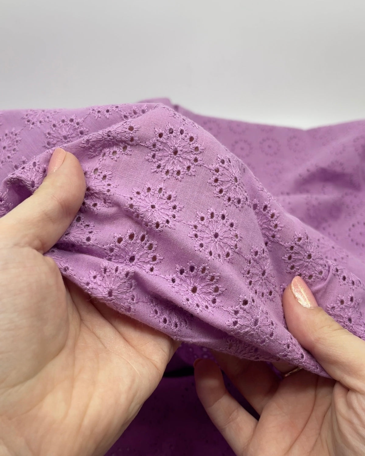Dandelion Burst Cotton Eyelet - Pale Dahlia | Blackbird Fabrics