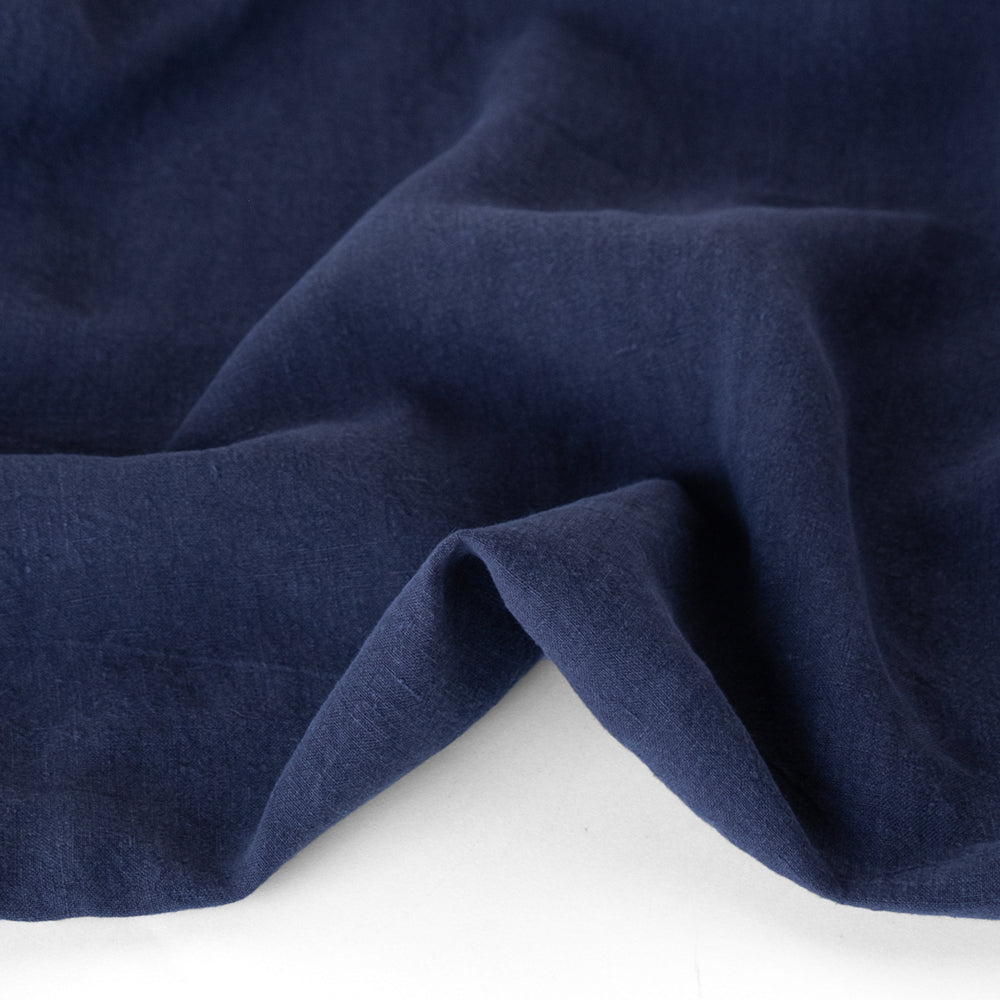 Washed Linen - Navy | Blackbird Fabrics