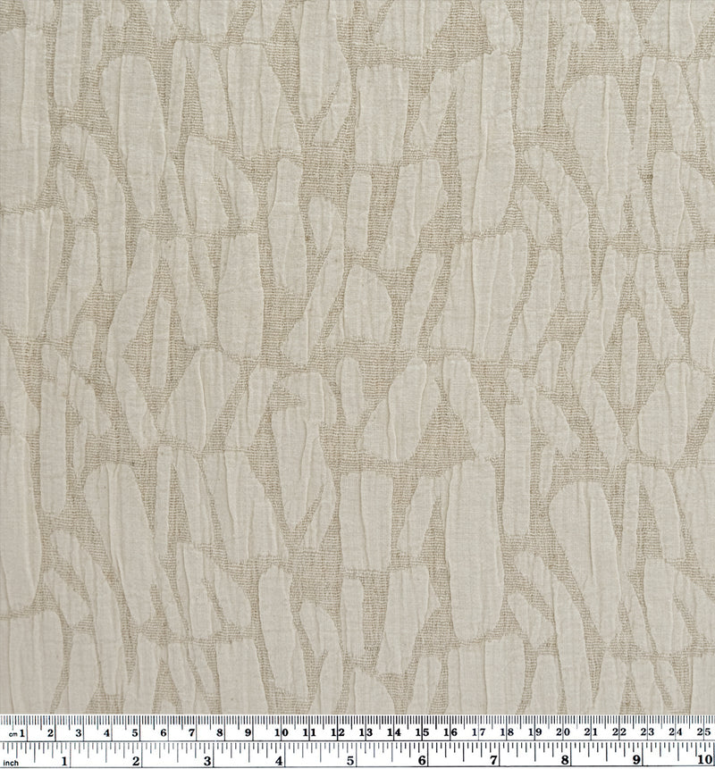 Abstract Textured Cotton Blend Jacquard - Oatmeal | Blackbird Fabrics