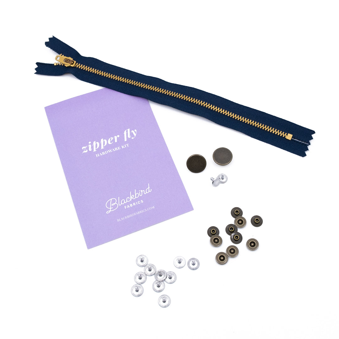 Zipper Fly Jeans Hardware Kit | Blackbird Fabrics